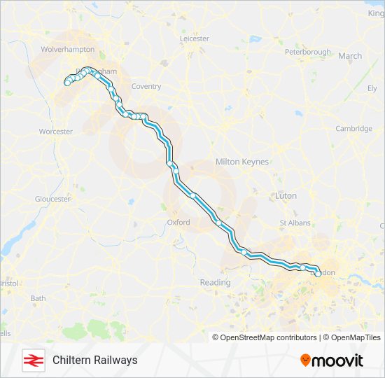 CHILTERN RAILWAYS Route: Schedules, Stops & Maps - Stourbridge Junction ...