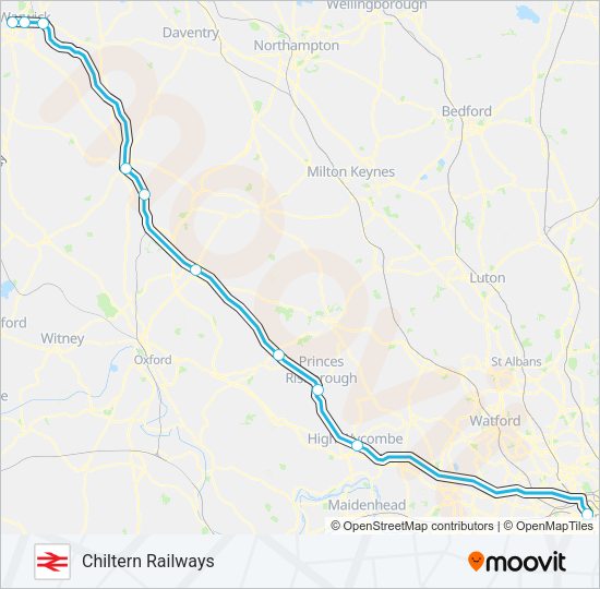 CHILTERN RAILWAYS Route: Schedules, Stops & Maps - Warwick Parkway ...
