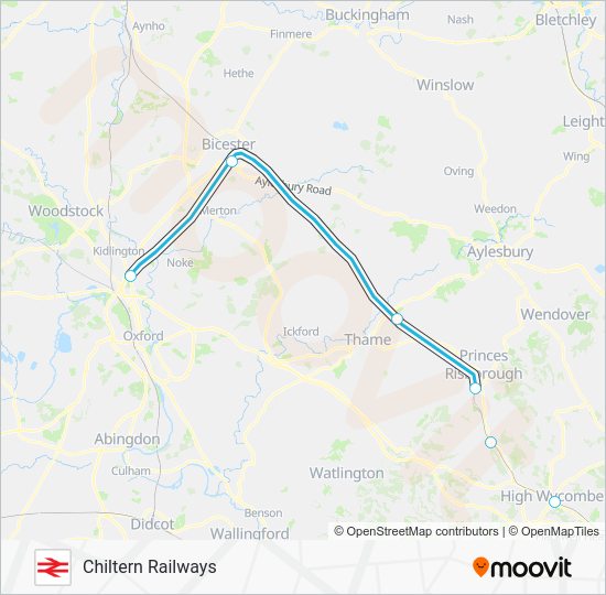 chiltern railways Route: Schedules, Stops & Maps - Oxford Parkway (Updated)