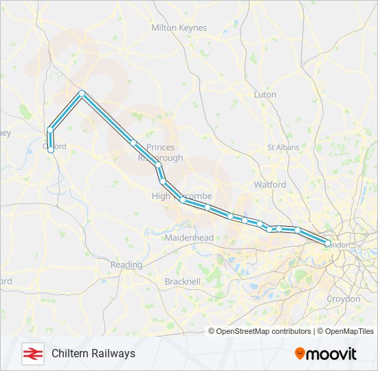 chiltern railways Route: Schedules, Stops & Maps - Oxford (Updated)