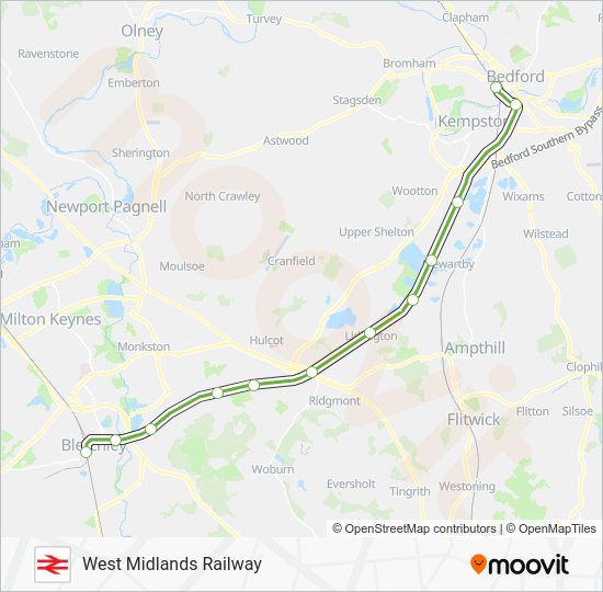 WEST MIDLANDS RAILWAY Route: Schedules, Stops & Maps - Bedford (Updated)