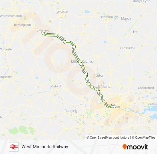 WEST MIDLANDS RAILWAY Route: Schedules, Stops & Maps - Coventry (Updated)