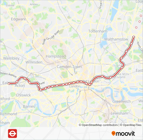 CENTRAL Route: Schedules, Stops & Maps - Epping - Ealing Broadway (Updated)