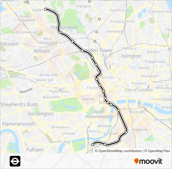NORTHERN Route: Schedules, Stops & Maps - Battersea Power Station (Updated)