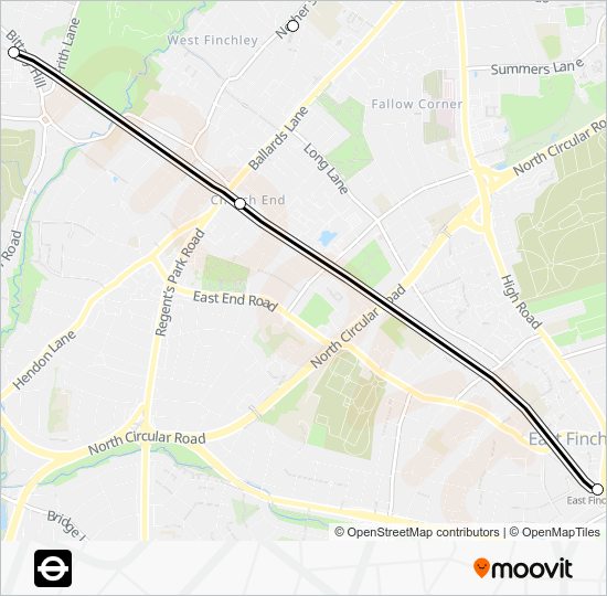 NORTHERN Route: Schedules, Stops & Maps - East Finchley (Updated)