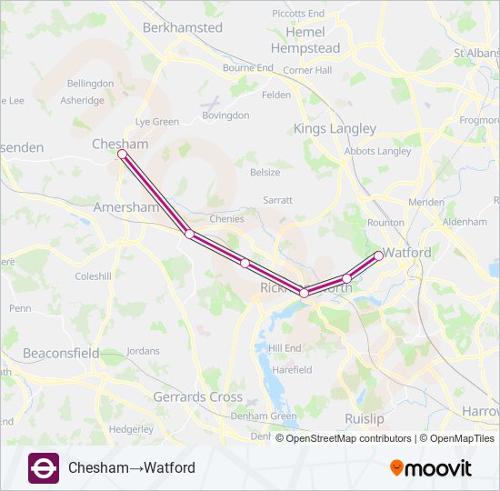 metropolitan Route: Schedules, Stops & Maps - Chesham - Watford (Updated)