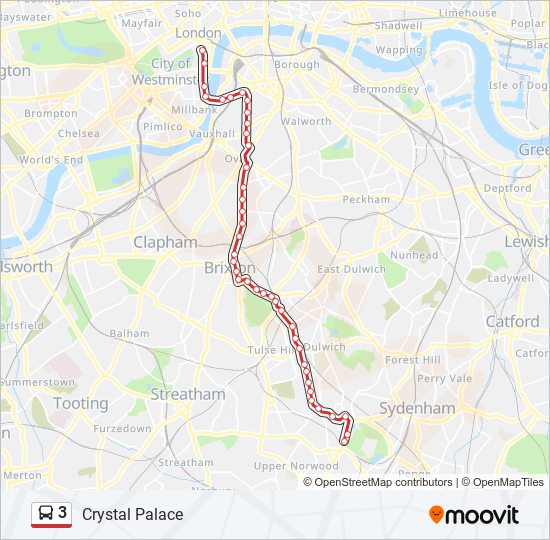 3 Route: Schedules, Stops & Maps - Crystal Palace (Updated)
