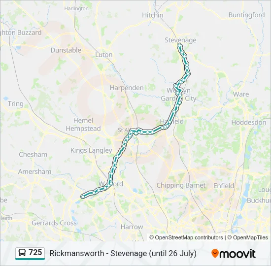 725 Route: Schedules, Stops & Maps - Rickmansworth (Updated)