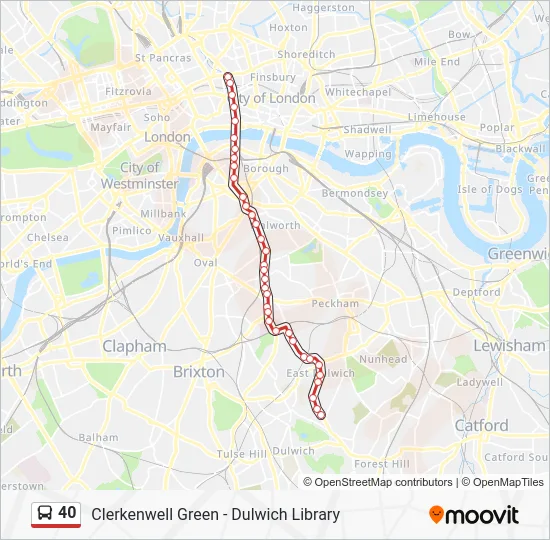 40 Route: Schedules, Stops & Maps - Clerkenwell Green (Updated)