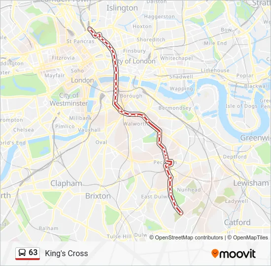 63 Route: Schedules, Stops & Maps - King's Cross (Updated)
