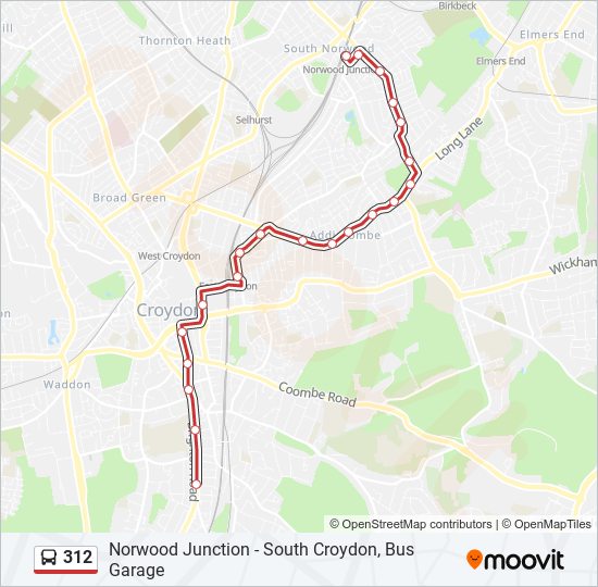 312 Route: Schedules, Stops & Maps - Norwood Junction (Updated)