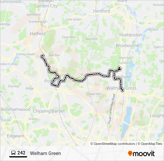 242 Route: Schedules, Stops & Maps - Welham Green (Updated)