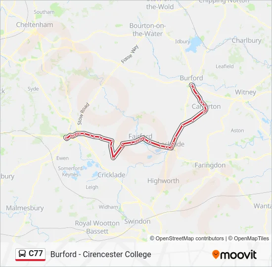 C77 Route: Schedules, Stops & Maps - Burford (Updated)