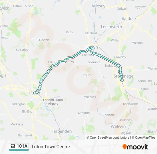 101A Route: Schedules, Stops & Maps - Luton Town Centre (Updated)