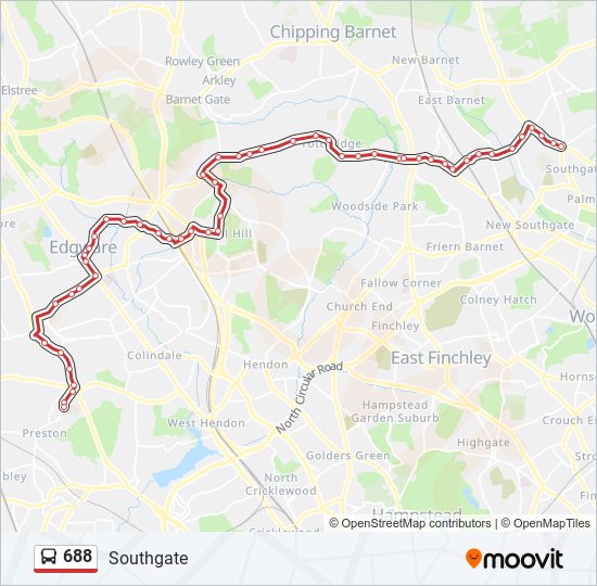 688 Route: Schedules, Stops & Maps - Southgate (Updated)