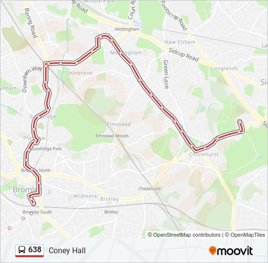 638 Route: Schedules, Stops & Maps - Coney Hall (Updated)