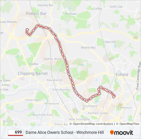 699 Route: Schedules, Stops & Maps - Winchmore Hill (Updated)