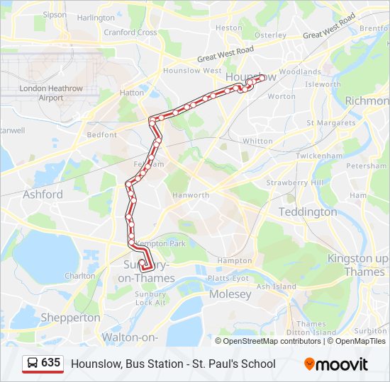 635 Route: Schedules, Stops & Maps - St. Paul's School (Updated)