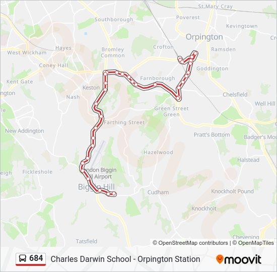 684 Route: Schedules, Stops & Maps - Orpington Station (Updated)