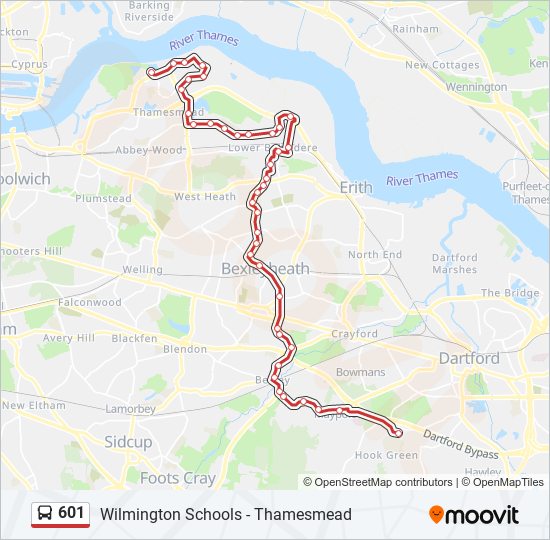 601 Route: Schedules, Stops & Maps - Wilmington Schools (Updated)