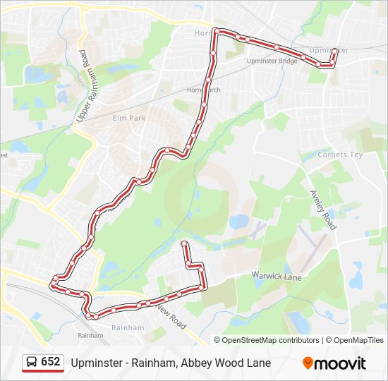 652 Route: Schedules, Stops & Maps - Upminster (Updated)