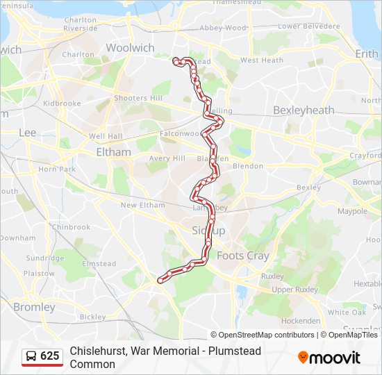 625 Route: Schedules, Stops & Maps - Chislehurst, War Memorial (Updated)