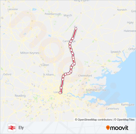 greater anglia Route: Schedules, Stops & Maps - Ely (Updated)