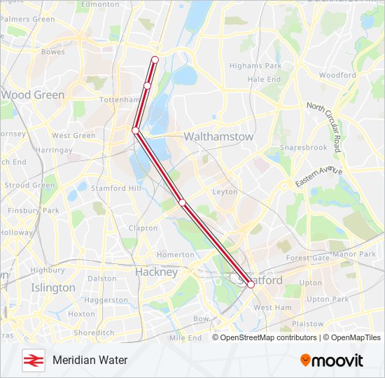 greater anglia Route: Schedules, Stops & Maps - Meridian Water (Updated)