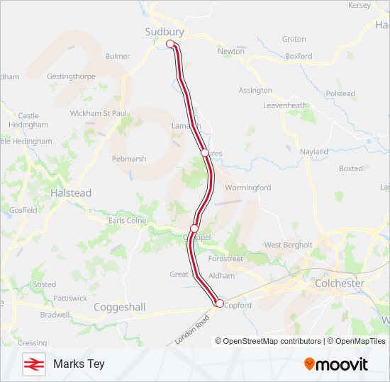 greater anglia Route: Schedules, Stops & Maps - Marks Tey (Updated)
