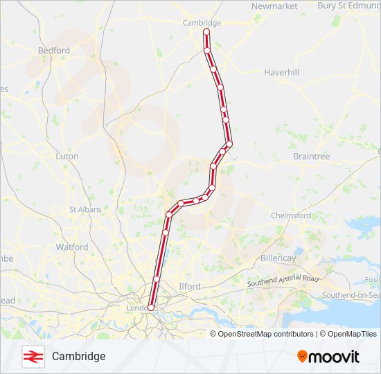 greater anglia Route: Schedules, Stops & Maps - Cambridge (Updated)