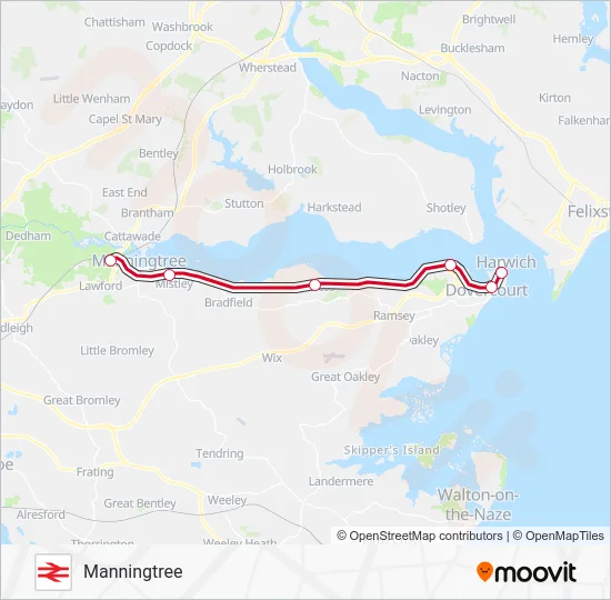 GREATER ANGLIA Route: Schedules, Stops & Maps - Manningtree (Updated)