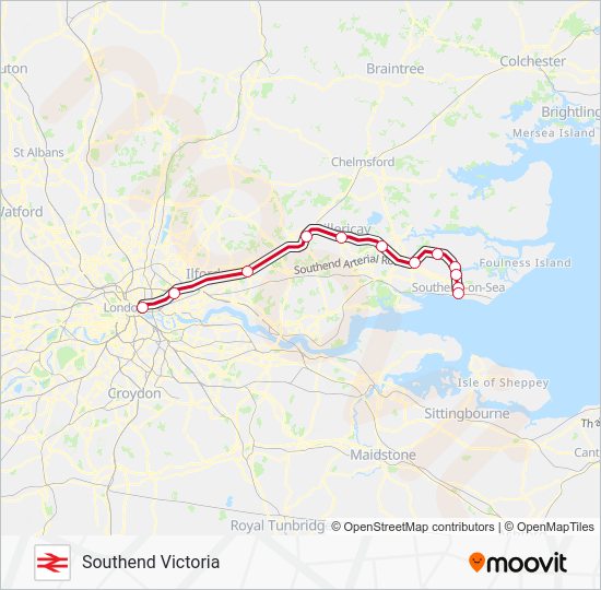 GREATER ANGLIA Route: Schedules, Stops & Maps - Southend Victoria (Updated)