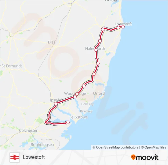 GREATER ANGLIA Route: Schedules, Stops & Maps - Lowestoft (Updated)
