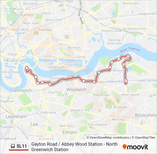 SL11 Route: Schedules, Stops & Maps - North Greenwich Station (Updated)