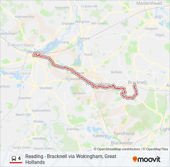 4 Route: Schedules, Stops & Maps - Bracknell (Updated)