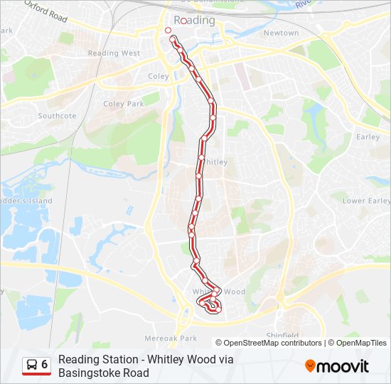 6 Route: Schedules, Stops & Maps - Reading Town Centre (Updated)