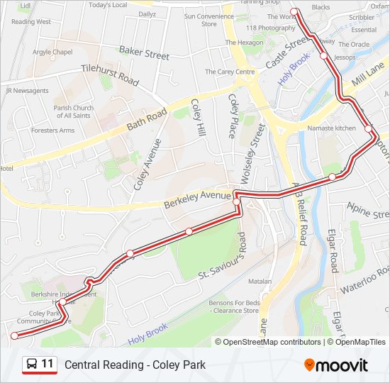 11 Route: Schedules, Stops & Maps - Reading Town Centre (Updated)