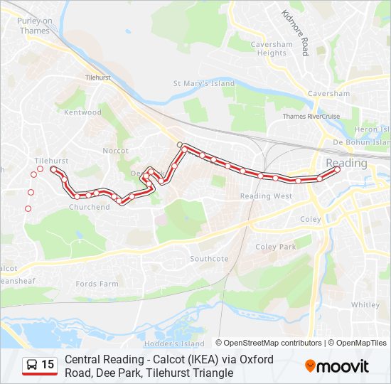 15 Route: Schedules, Stops & Maps - Tilehurst (Updated)