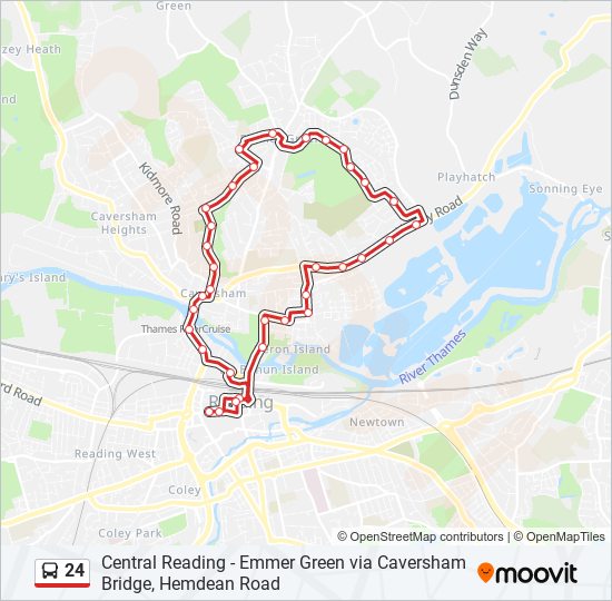 24 Route: Schedules, Stops & Maps - Reading Town Centre (Updated)
