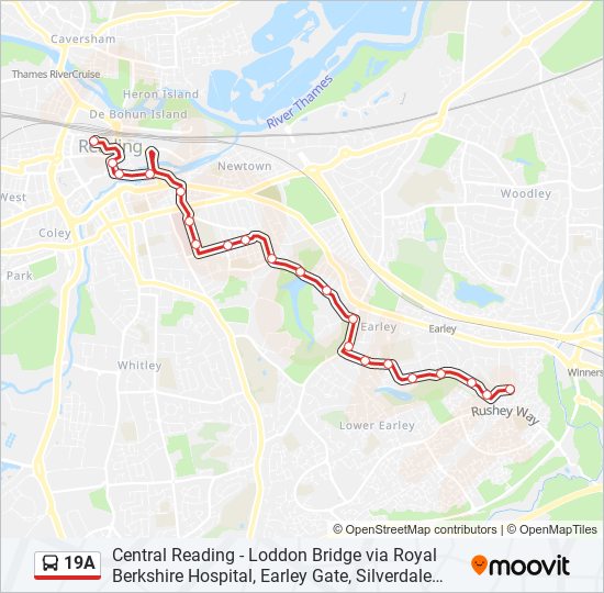 19a Route: Schedules, Stops & Maps - Earley (Updated)