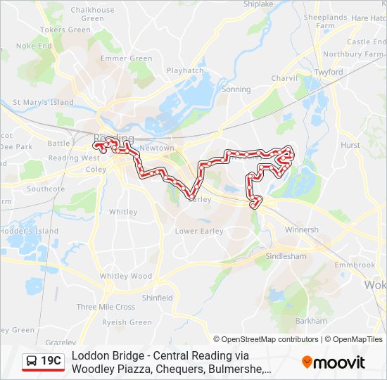 19C Route: Schedules, Stops & Maps - Loddon Bridge (Updated)