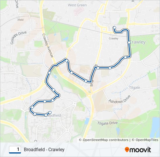 1 Route: Schedules, Stops & Maps - Broadfield (Updated)