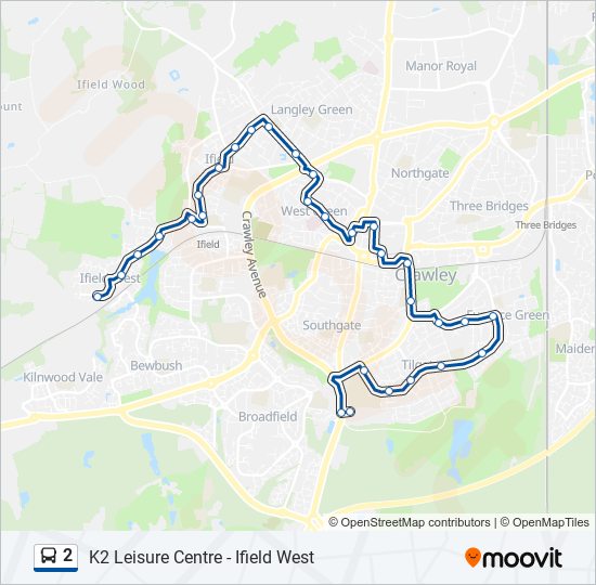 2 Route: Schedules, Stops & Maps - Ifield West (Updated)