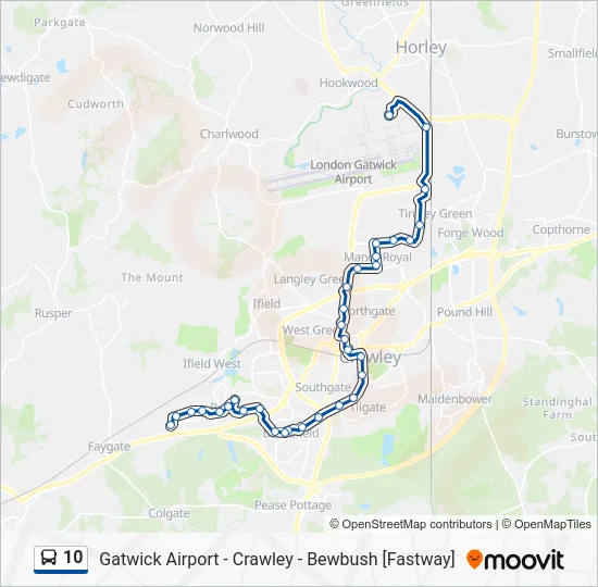 10 Route: Schedules, Stops & Maps - Gatwick Airport (Updated)