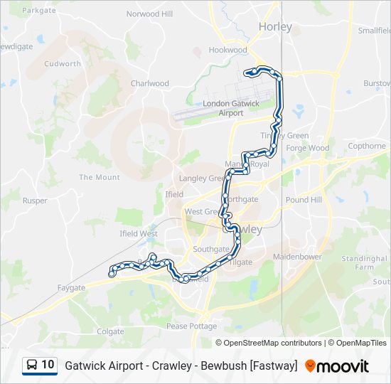 10 Route: Schedules, Stops & Maps - Kilnwood Vale (Updated)
