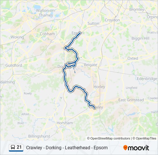 21 Route: Schedules, Stops & Maps - Crawley (Updated)