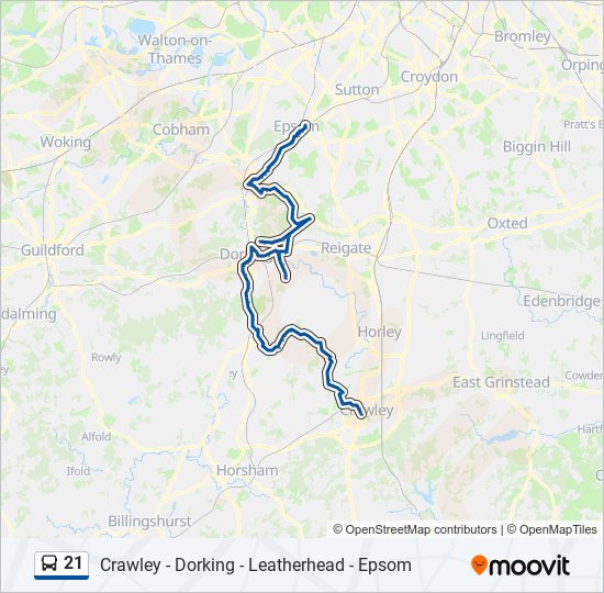21 Route: Schedules, Stops & Maps - Crawley (Updated)