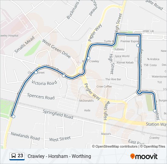 23 Route: Schedules, Stops & Maps - West Green (Updated)