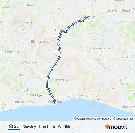 23 Route: Schedules, Stops & Maps - Worthing (Updated)
