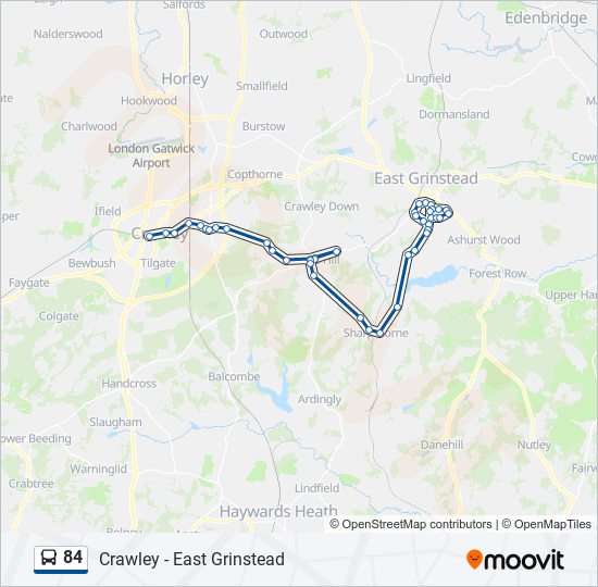 84 Route: Schedules, Stops & Maps - East Grinstead (Updated)
